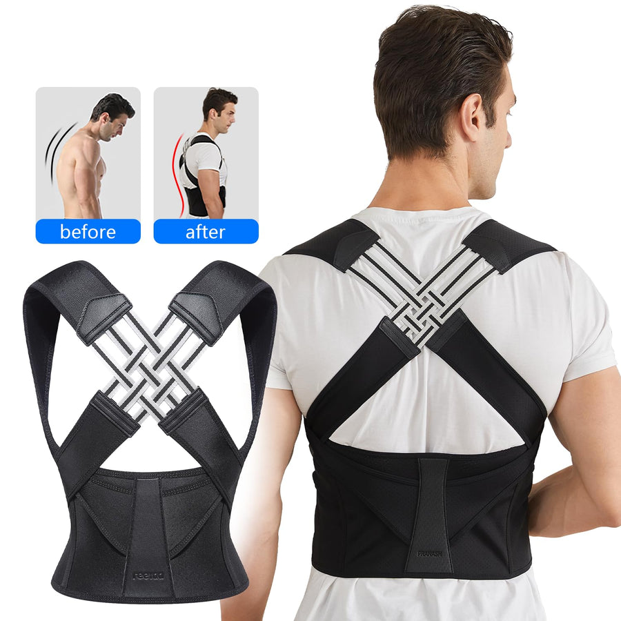 Fully Adjustable Straightener Upper Spine Support Back Brace Posture C ...