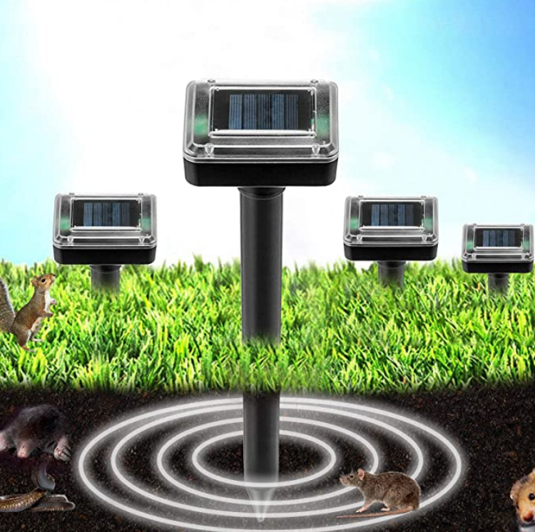Solar Power Ultrasonic Sonic Mouse Mole Snakes Pest Rodent Repeller ...
