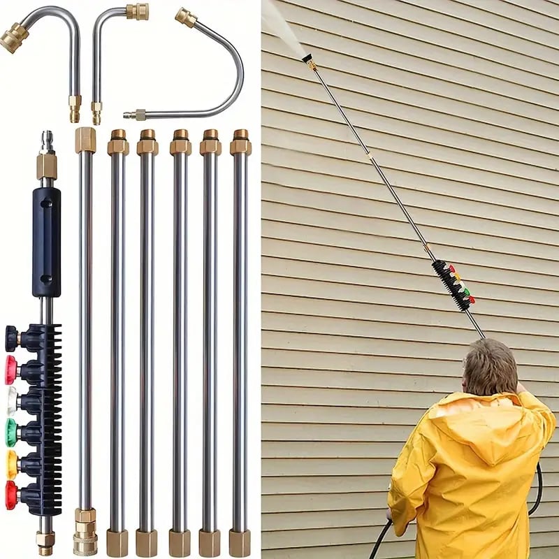 4000 PSI Telescoping High Pressure Washer Wand Set for Gutter & Roof D ...
