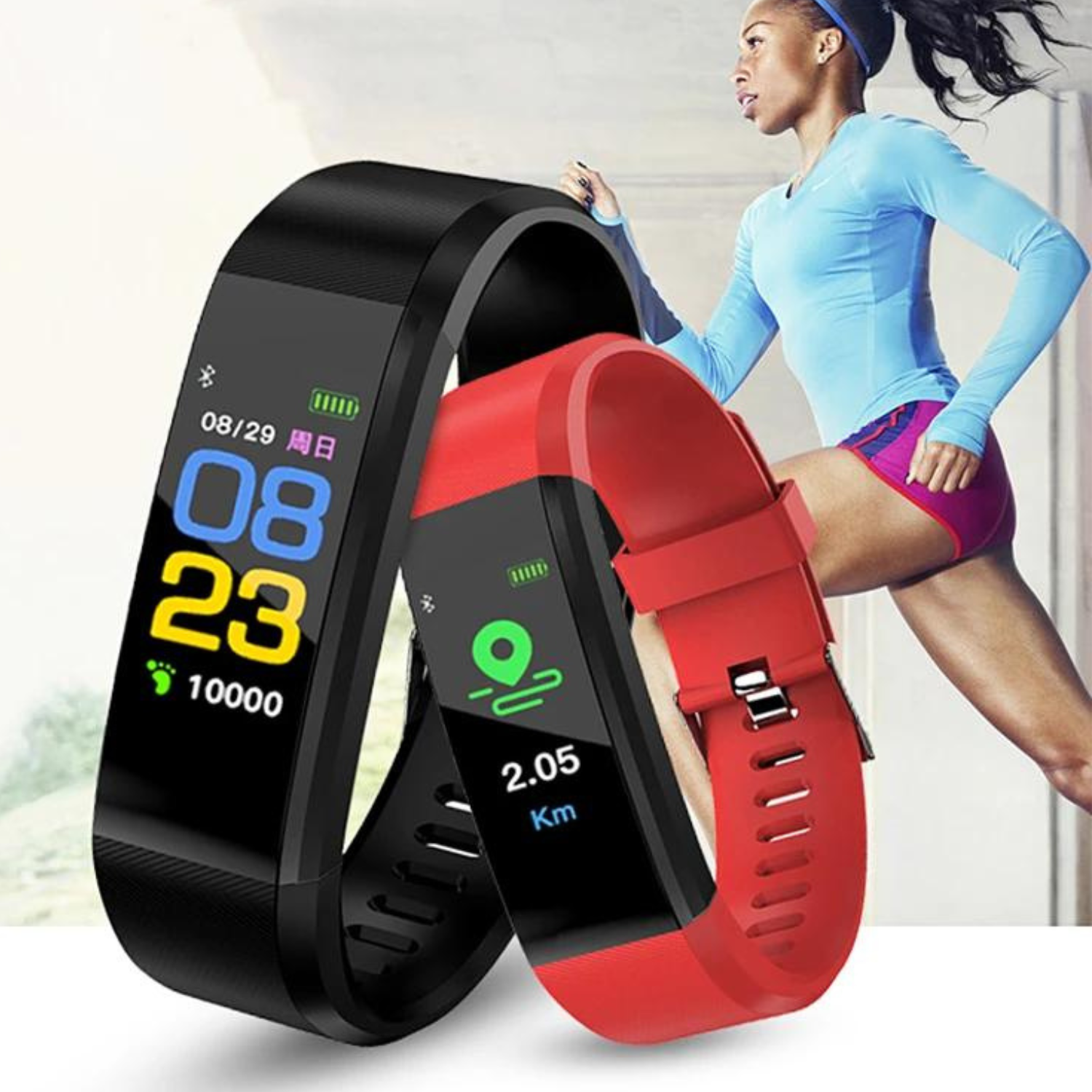 Smart Activity Step Count Blood Pressure Fitness Tracker Wristband Wat ...