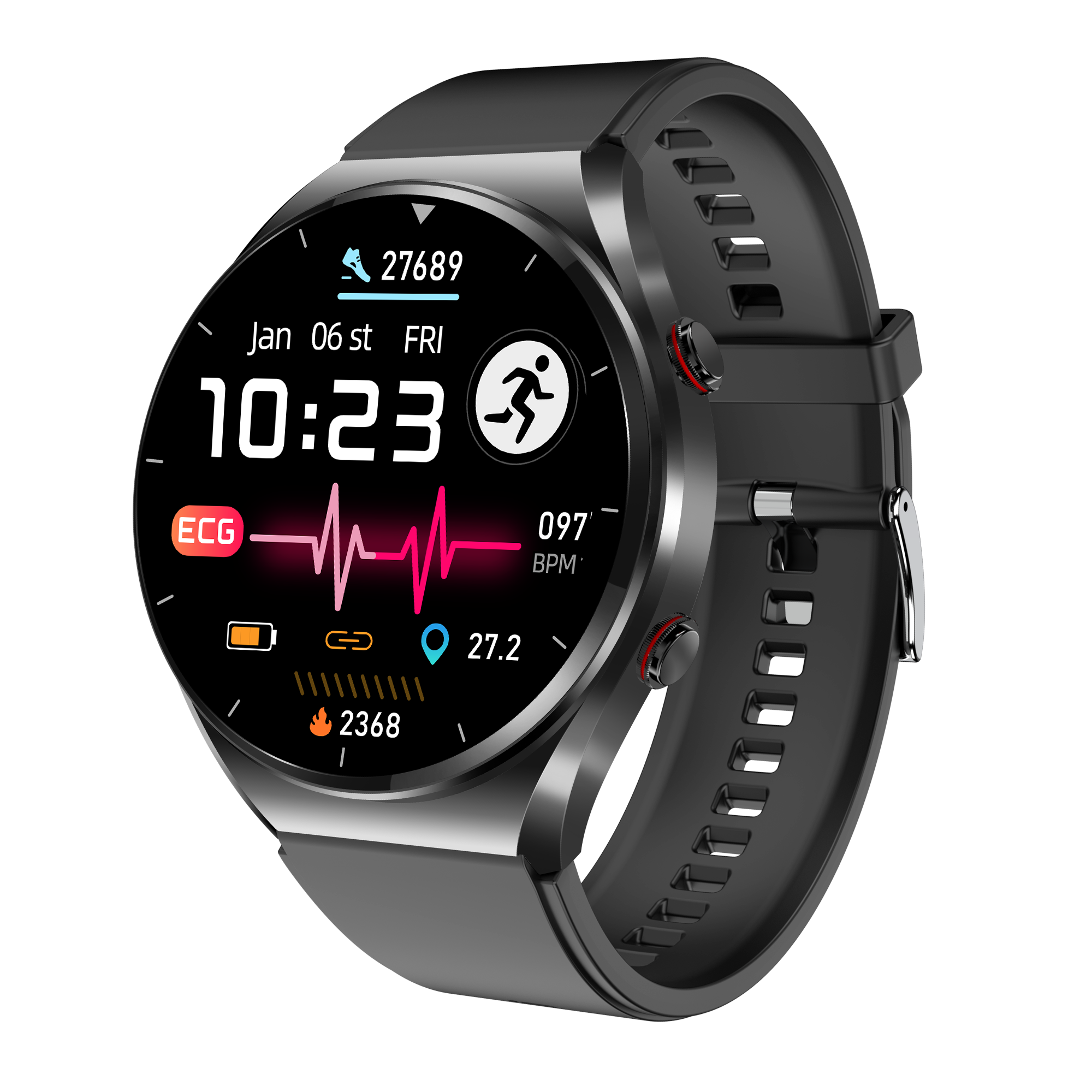 KH09 One-click Blood Pressure Blood Sugar ECG/EKG HRV Heart Rate Monit ...