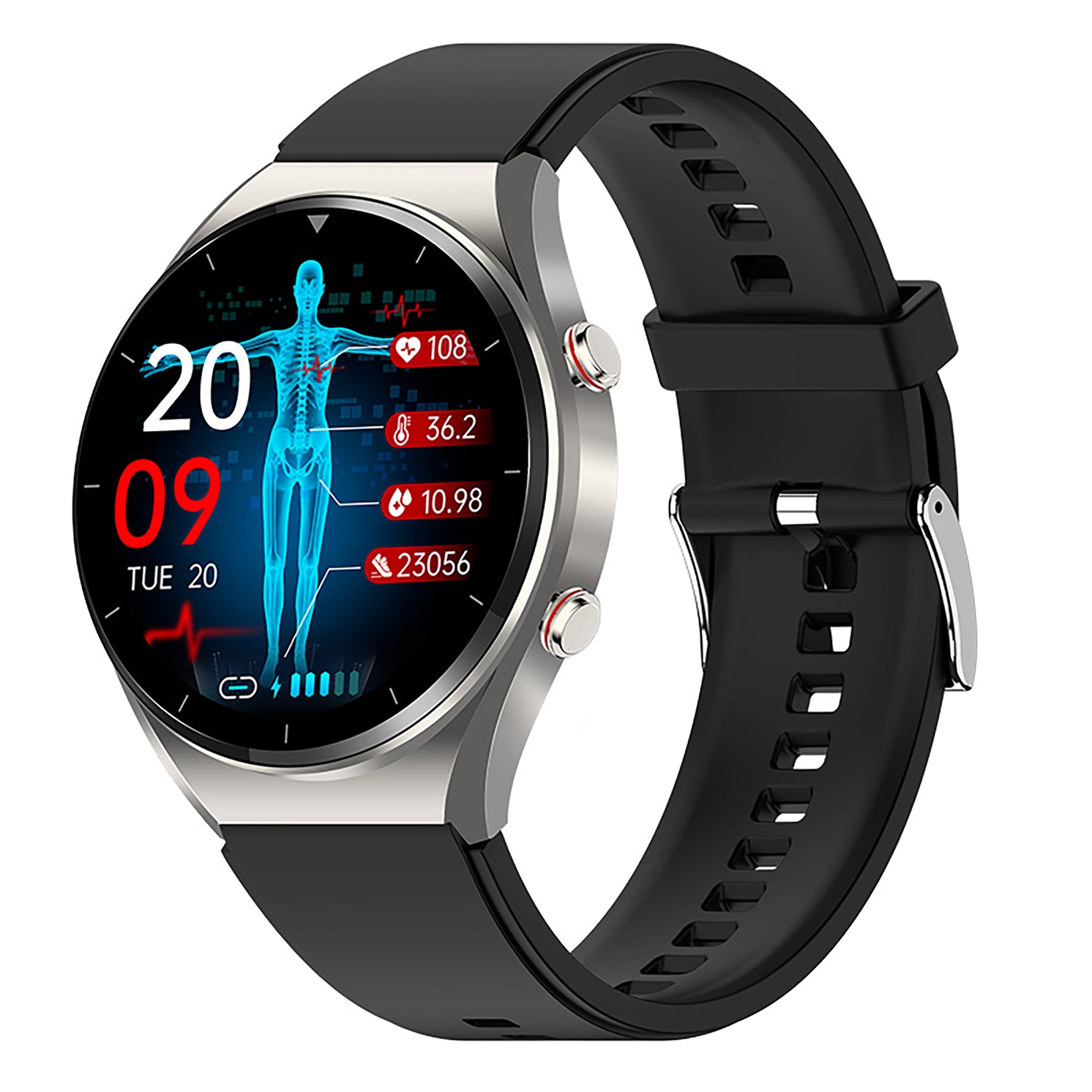 KH09 One-click Blood Pressure Blood Sugar ECG/EKG HRV Heart Rate Monit ...
