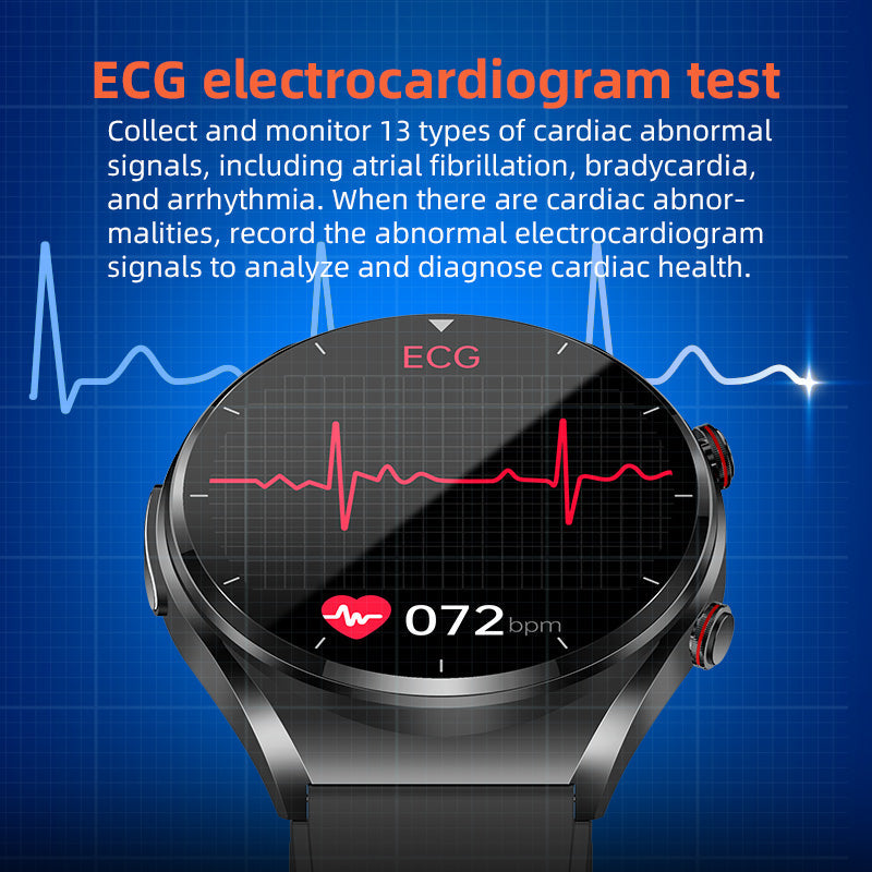 KH09 One-click Blood Pressure Blood Sugar ECG/EKG HRV Heart Rate Monit ...