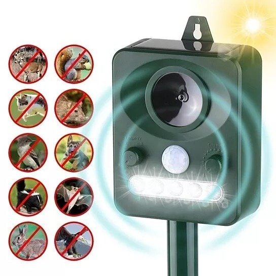 Solar Ultrasonic Pest Repeller Outdoor Animal with Sound Motion Sensor ...