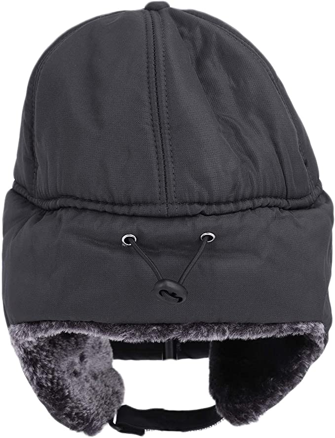 Premium Mens Winter Cold Weather Snow Hat With Ear Flaps And Brim ...