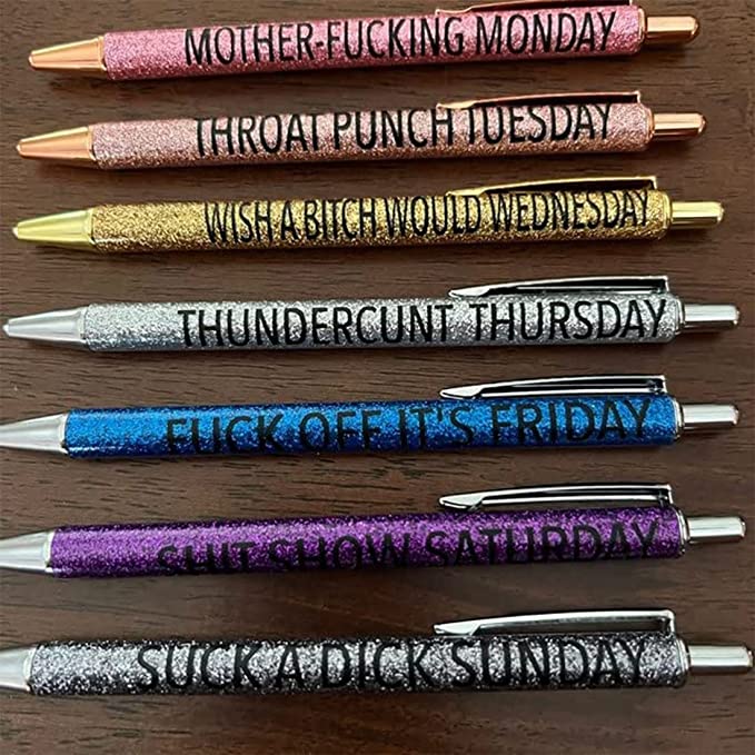 Swear Word Daily Pen Set(7cs* Funny black ink Pens ) – Rrsstore